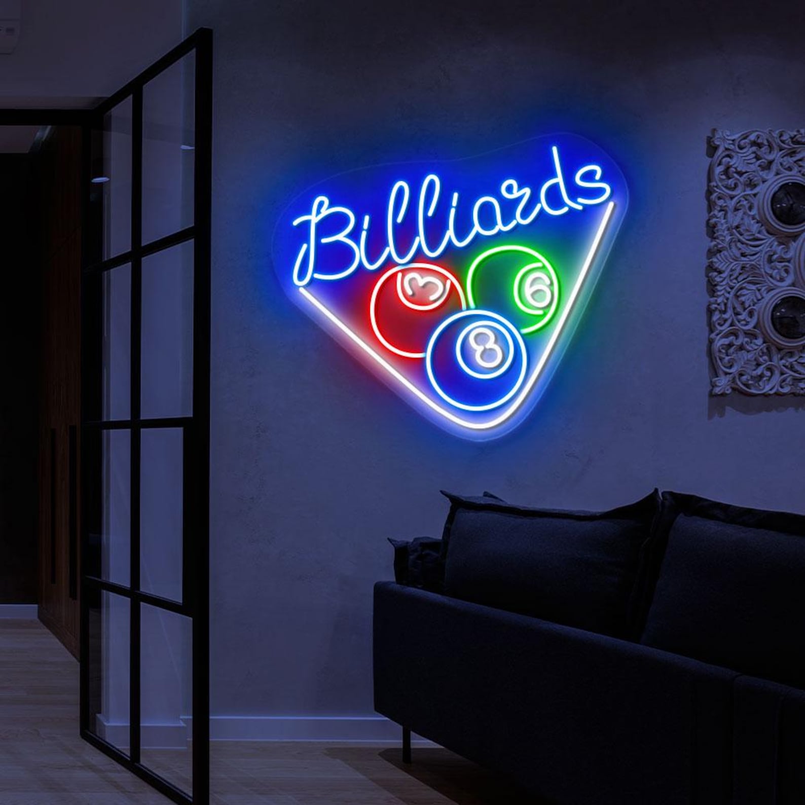 Billiard Neon Sign, Bia Neon Sign, Billiards Ball Neon Sign, Game Neon ...
