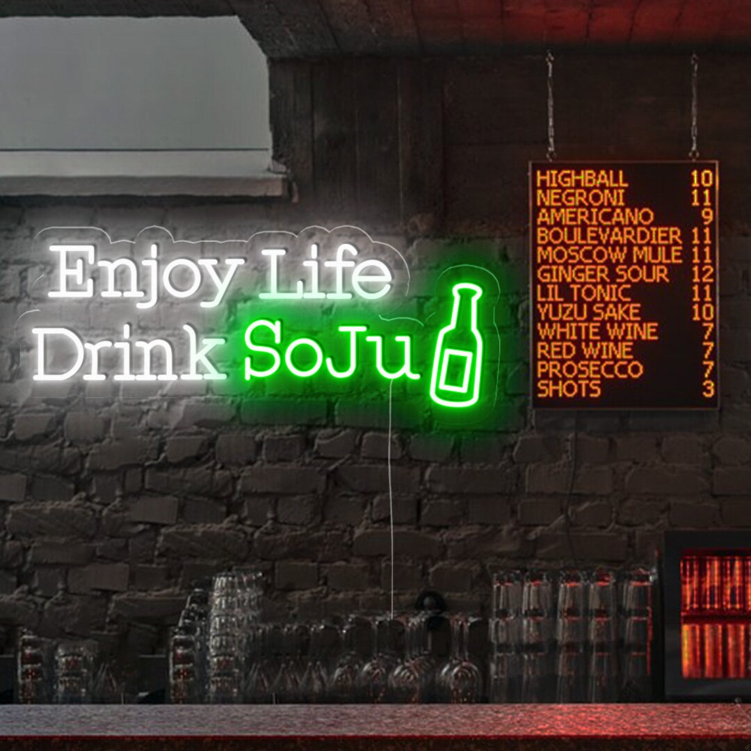 Korean Soju Neon Sign, Bar LED Sign Decor, Pub Beer Lights Sign,welcome ...