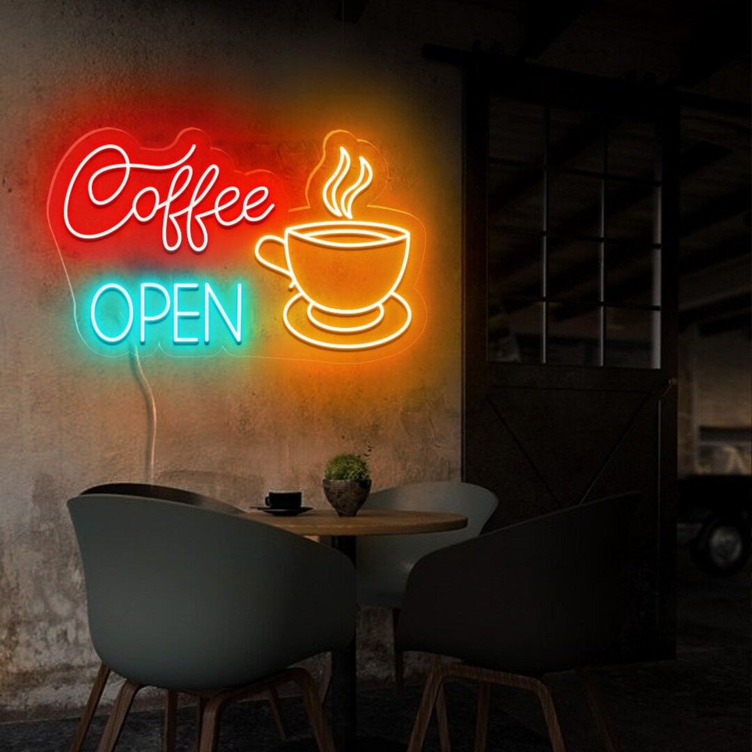 Open Coffee Neon Signs,kitchen Led,personalized Coffee Sign,club Cafe ...