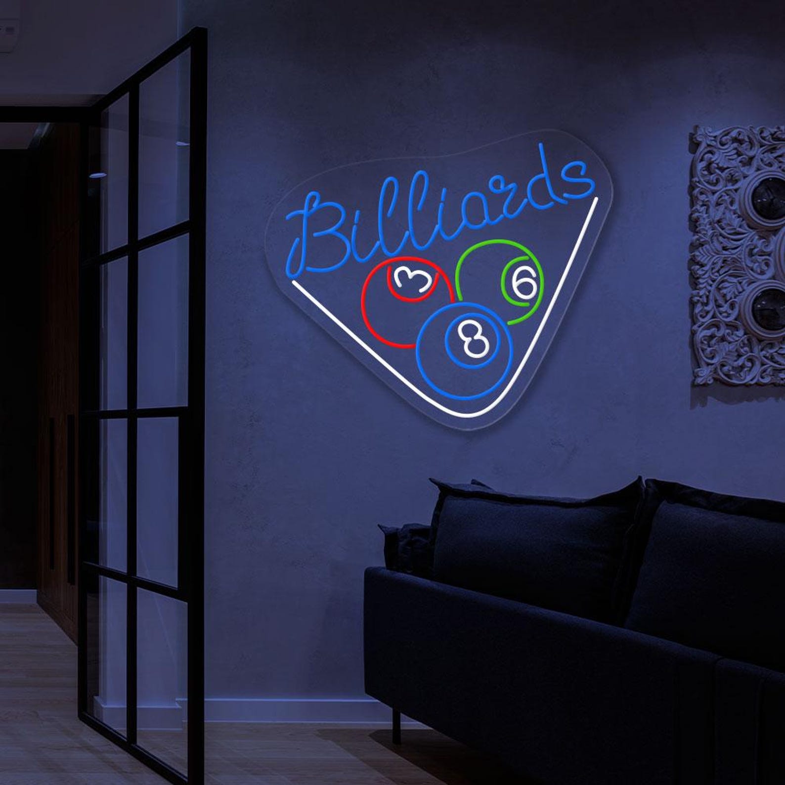 Billiard Neon Sign, Bia Neon Sign, Billiards Ball Neon Sign, Game Neon ...