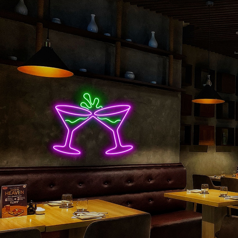 Martini LED Neon Sign, Martini Glass Neon Sign,pub Decoration,bar ...