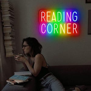 Reading Corner Sign, Book Library Neon Sign,book Trovert Led Sign,book ...