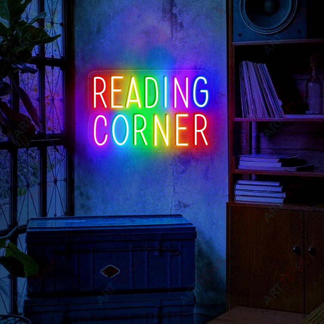 Reading Corner Sign, Book Library Neon Sign,book Trovert Led Sign,book ...