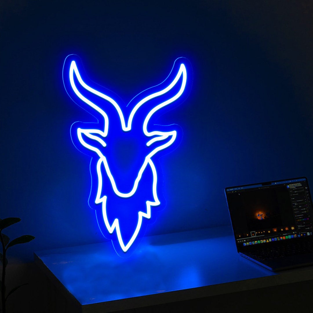 Deer Horn Neon Sign, Aries LED Sign, Man Cave Neon Sign,hunter Neon ...