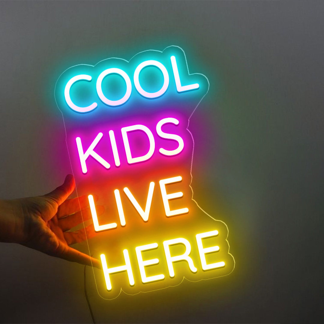 Cook Kids Live Here Neon Sign, Cool Kids LED ìn, Teenage Light Decor ...