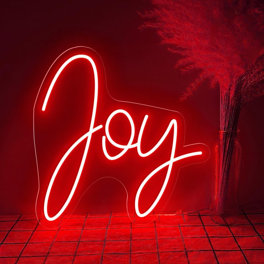 Joy Neon Sign, Christmas Joy Neon Sign, Happiness Neon Sign, Xmas Joy ...