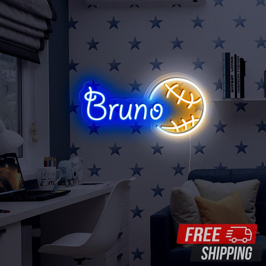 Custom Neon Name Sign for Baseball. Baseball Custom Neon Sign, Light up ...