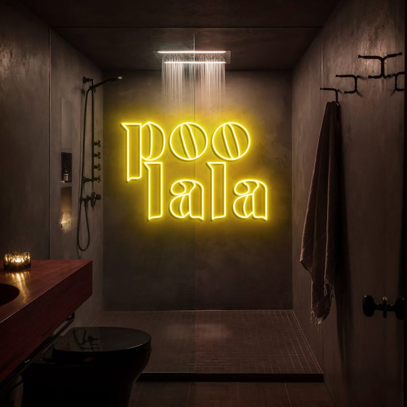 POO Lala Neon Sign, Custom Toilet Poo Light Sign, Funny Neon Light ...