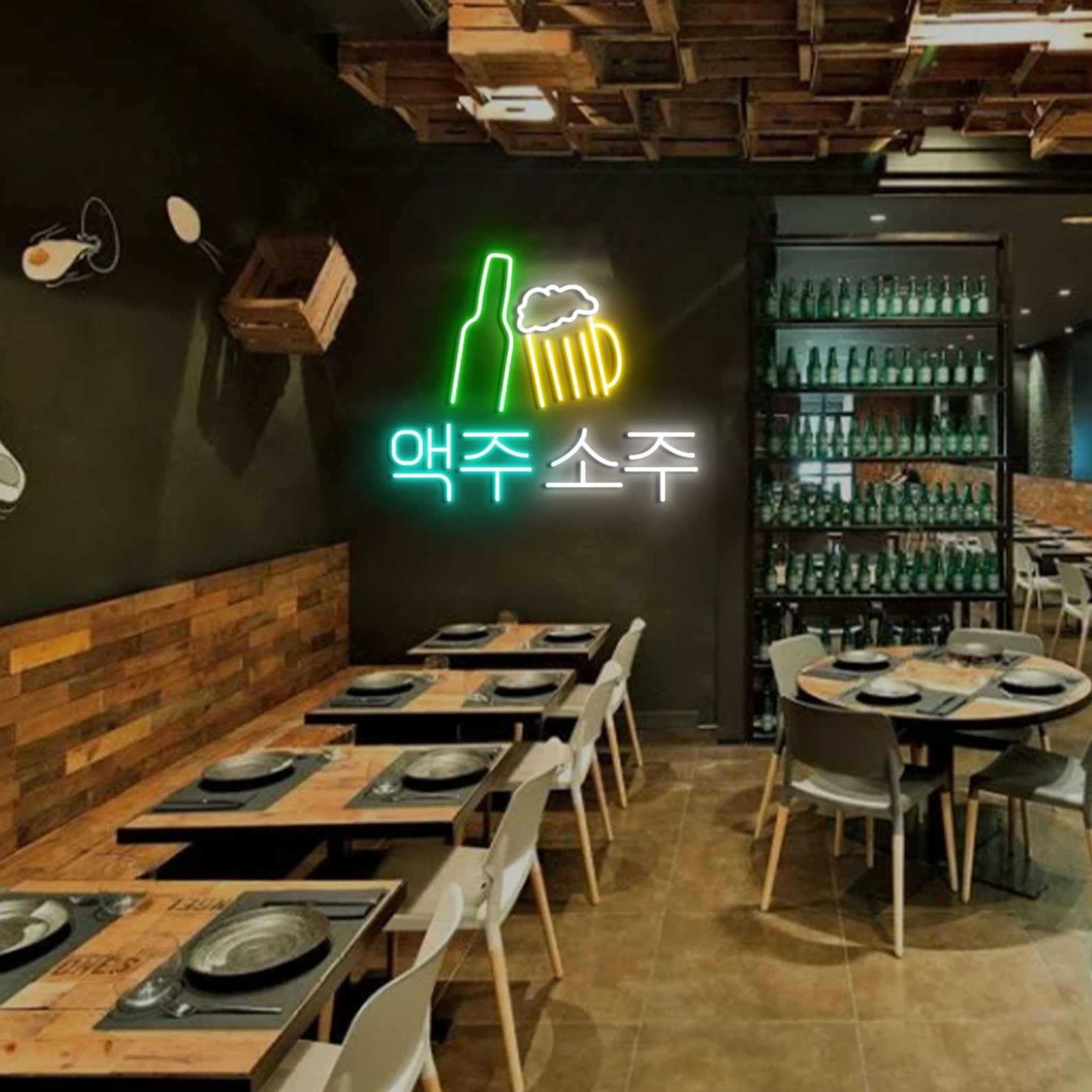 Korean Soju Neon Sign, Bar LED Sign Decor, Pub Beer Lights Sign,welcome ...