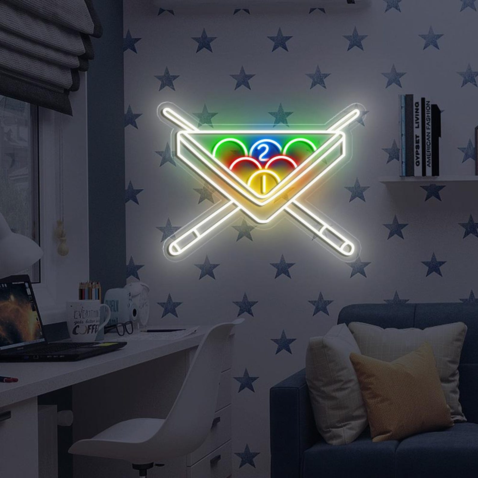 Billiard Neon Sign, Bia Neon Sign, Billiards Ball Neon Sign, Game Neon ...