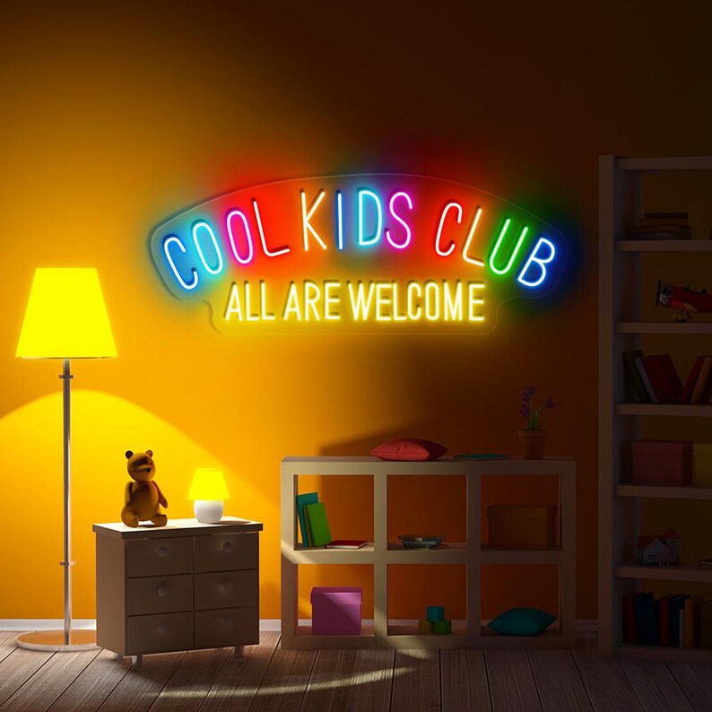 Cool Kids Club You Are Welcome Neon Sign, Teenager Neon Sign, Cool Kids ...