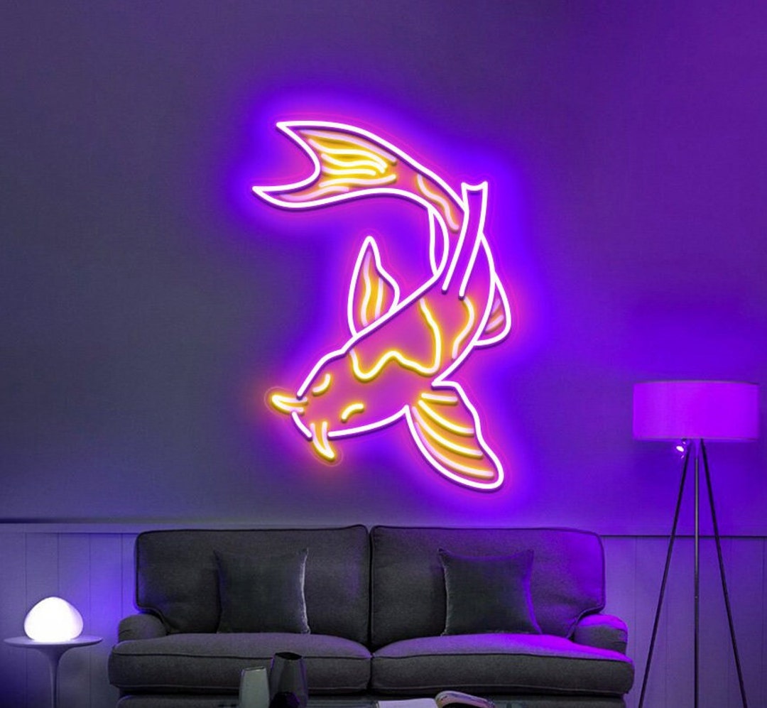 Feng Shui Koi Fish Art NEON Sign,betta Fish Led,abstract Art,koi Fish ...