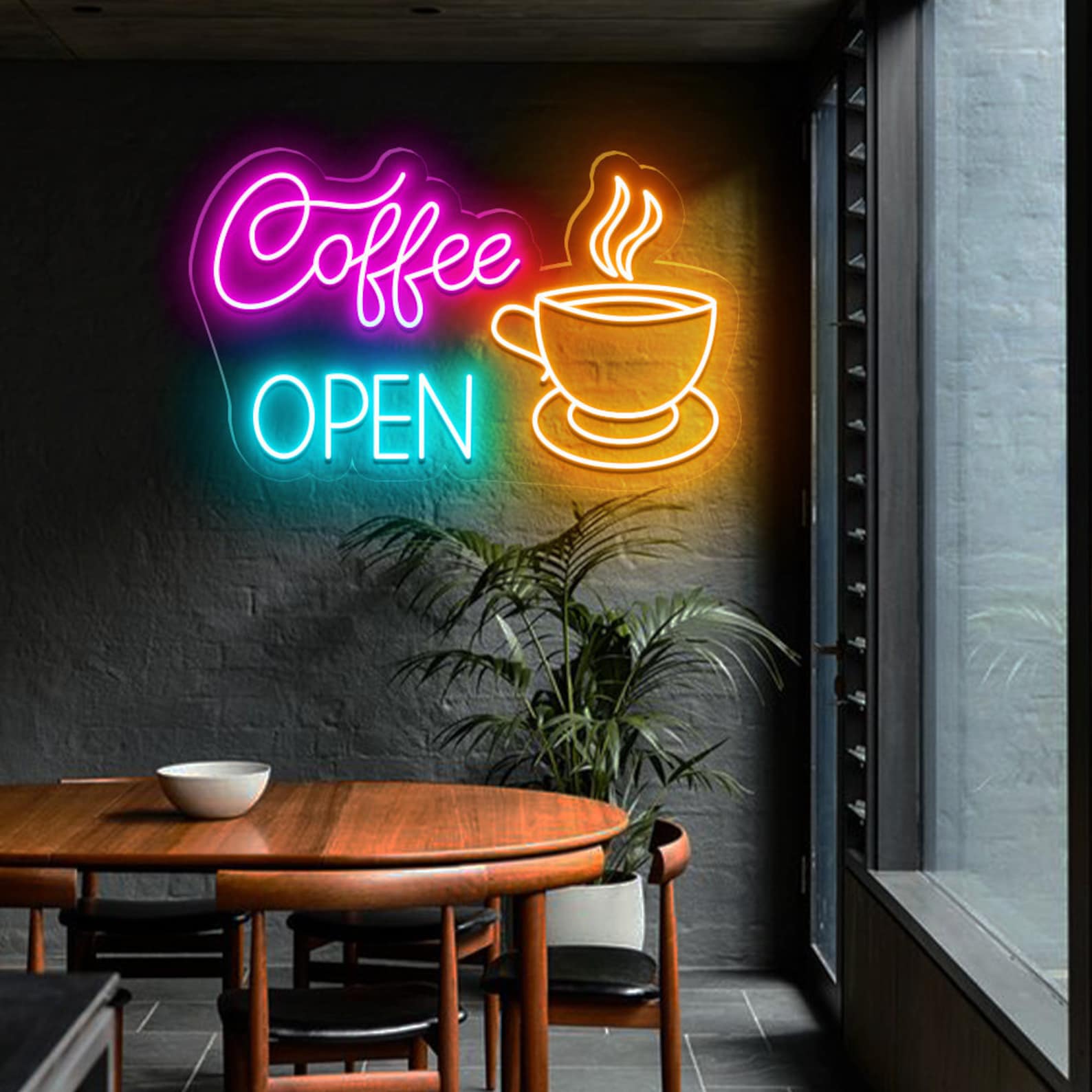 Open Coffee Neon Signs,kitchen Led,personalized Coffee Sign,club Cafe ...