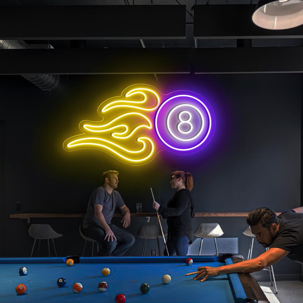 Billiard Neon Sign, Bia Neon Sign, Billiards Ball Neon Sign, Game Neon ...