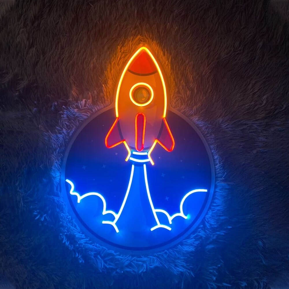 Spaceship Launch Neon Sign,astronaut/galaxy/space/sky Neon Sign ...