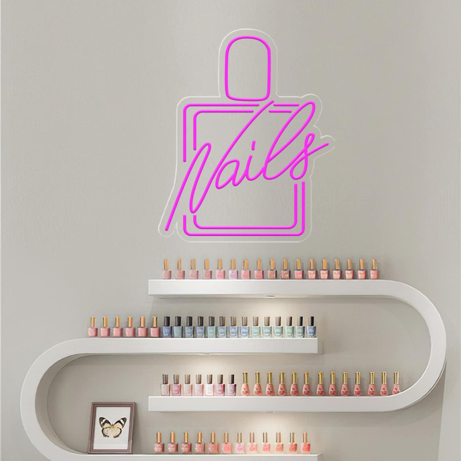 Nail Polish LED Neon Sign,nail Neon Lights Wall,nail Custom Business ...