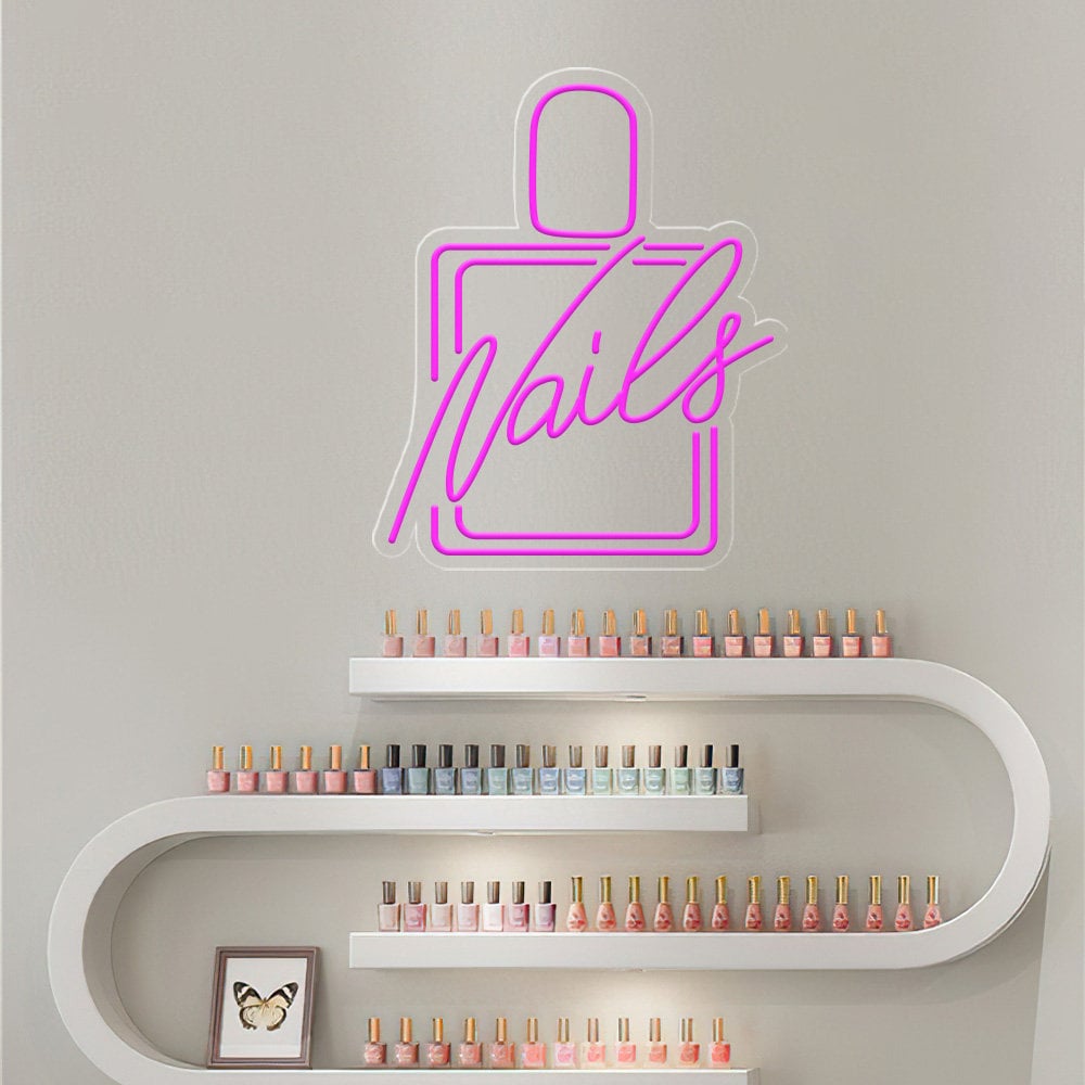 Nail Polish LED Neon Sign,nail Neon Lights Wall,nail Custom Business ...