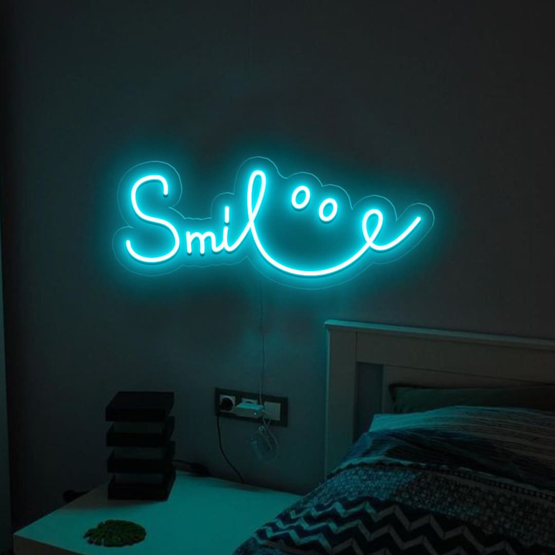 Smile Neon Sign, Happy Face Neon Sign, Smile Coffee LED Sign ...