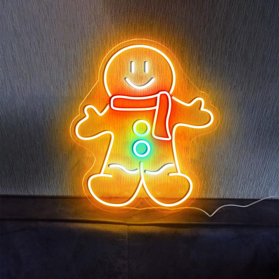 Gingerbread Man Neon Sign, Kitchen Christmas Led,christmas Party LED ...