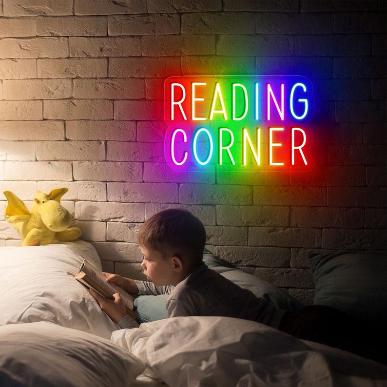 Reading Corner Sign, Book Library Neon Sign,book Trovert Led Sign,book ...