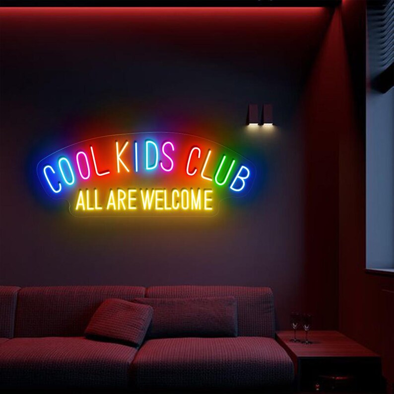 Cool Kids Club You Are Welcome Neon Sign, Teenager Neon Sign, Cool Kids ...