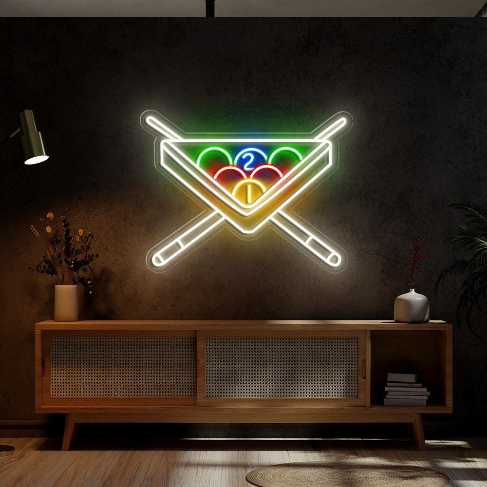 Billiard Neon Sign, Bia Neon Sign, Billiards Ball Neon Sign, Game Neon ...
