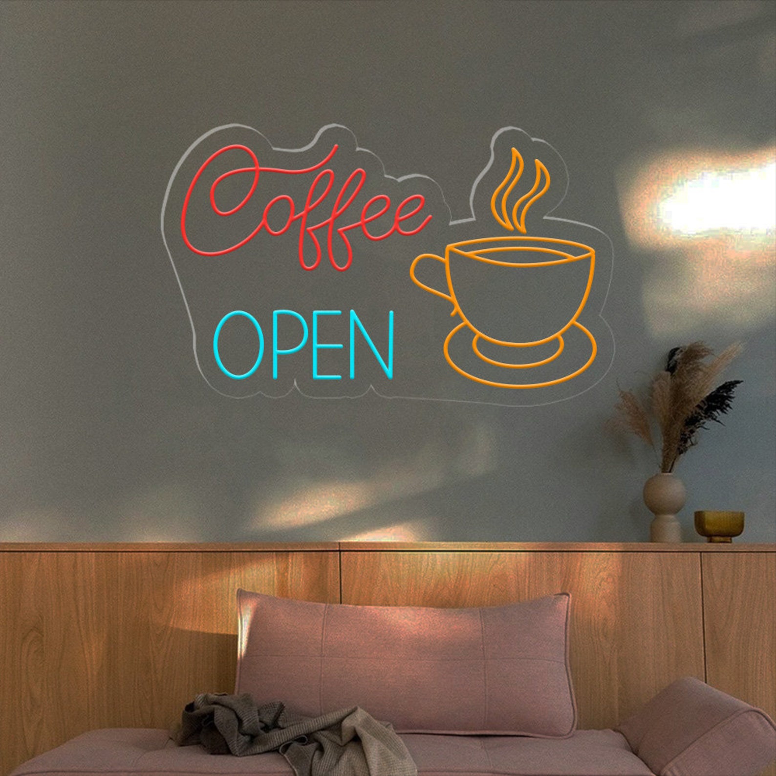Open Coffee Neon Signs,kitchen Led,personalized Coffee Sign,club Cafe ...