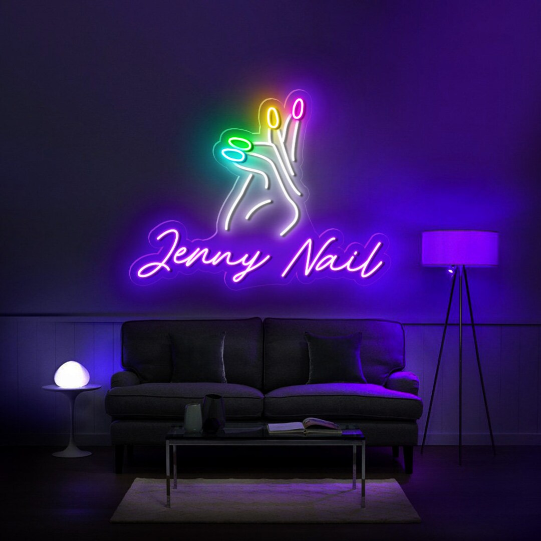 Finger Nails LED Neon Sign,nail Neon Lights Wall,nail Custom Business ...