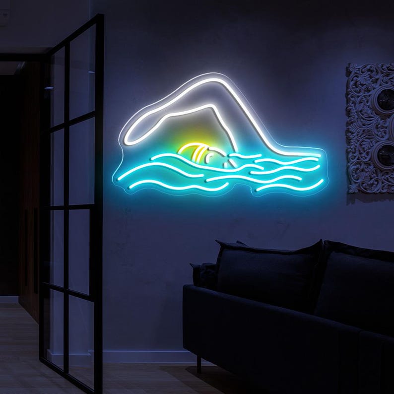 Swimming Neon Sign, Swimmer Neon Sign, Sport Neon Sign,athlete Neon ...