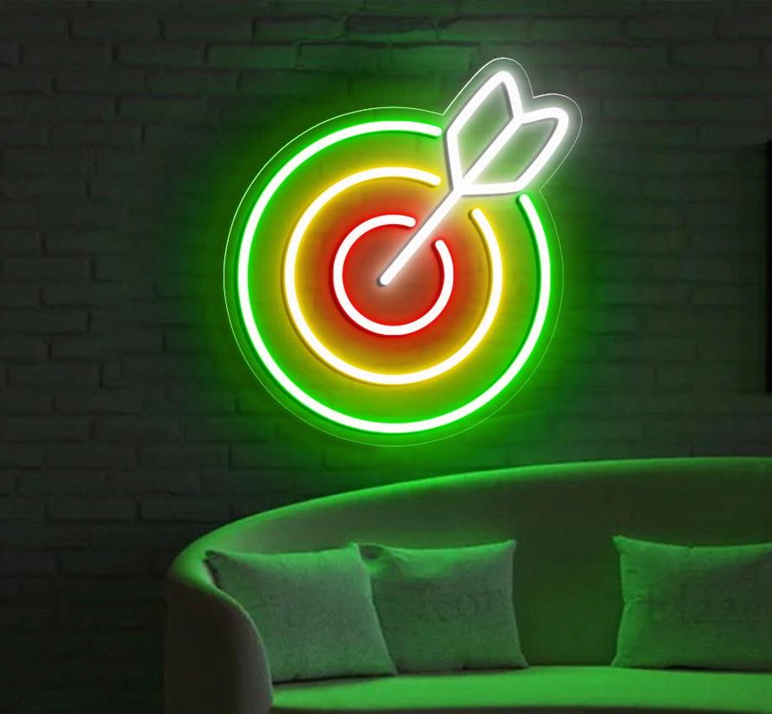 Darts Neon Sign, Sport Neon Sign, Darts Board Neon Sign, Targer Neon ...