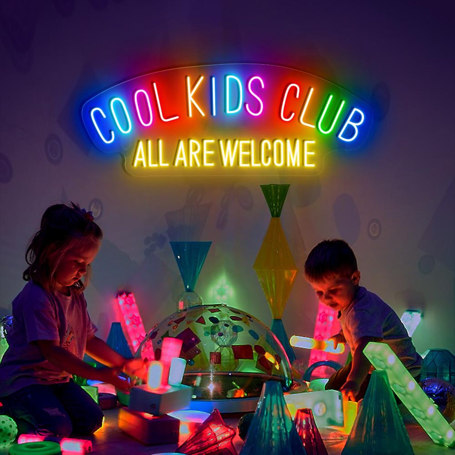 Cool Kids Club You Are Welcome Neon Sign, Teenager Neon Sign, Cool Kids ...