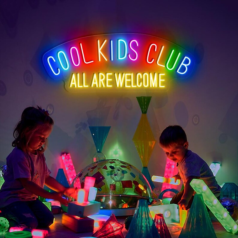Cool Kids Club You Are Welcome Neon Sign, Teenager Neon Sign, Cool Kids ...