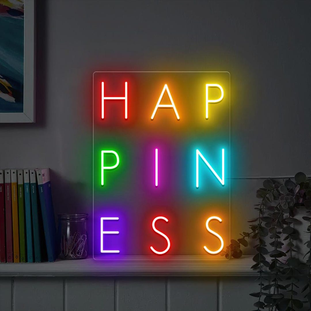 Happiness Neon Sign, Happy LED Sign, Sweet Home Light up Decor, Welcome ...