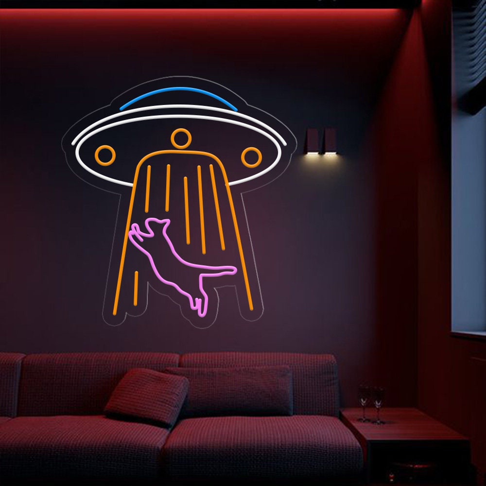 UFO Neon Led,astronaut/galaxy/space/sky Neon Sign,spaceship Neon Sign ...