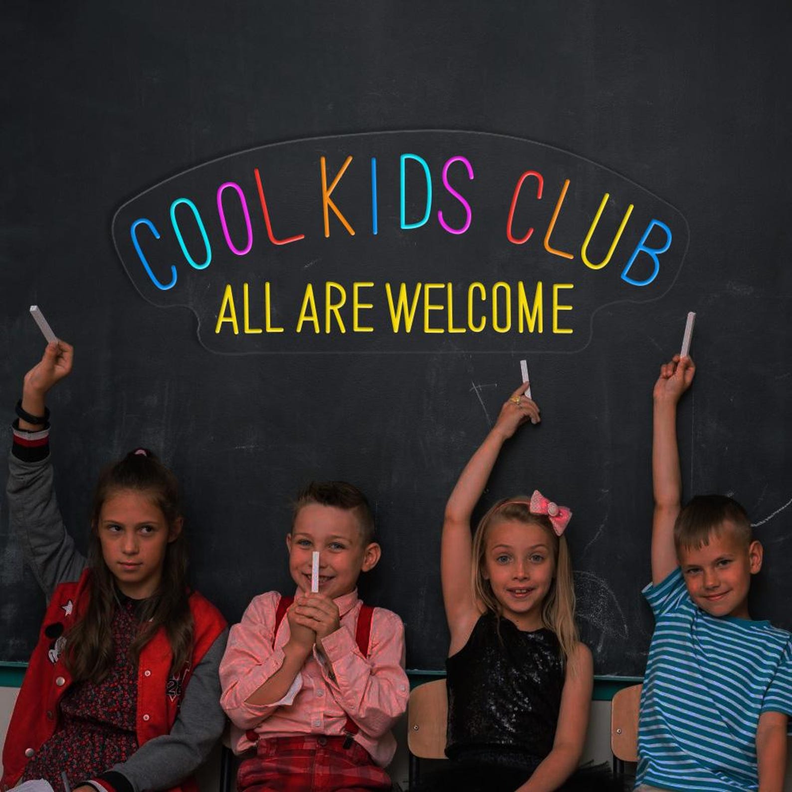 Cool Kids Club You Are Welcome Neon Sign, Teenager Neon Sign, Cool Kids ...