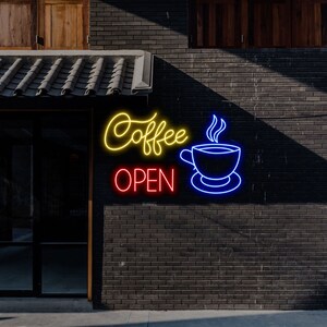 Open Coffee Neon Signs,kitchen Led,personalized Coffee Sign,club Cafe ...