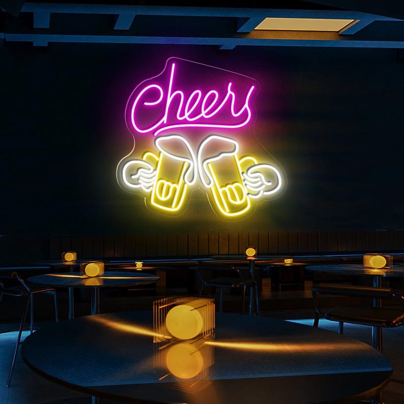 Cheer Neon,beer Neon Sign,bar Neon Sign,beer Decor,beer Lover Sign ...