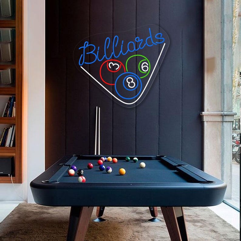 Billiard Neon Sign, Bia Neon Sign, Billiards Ball Neon Sign, Game Neon ...