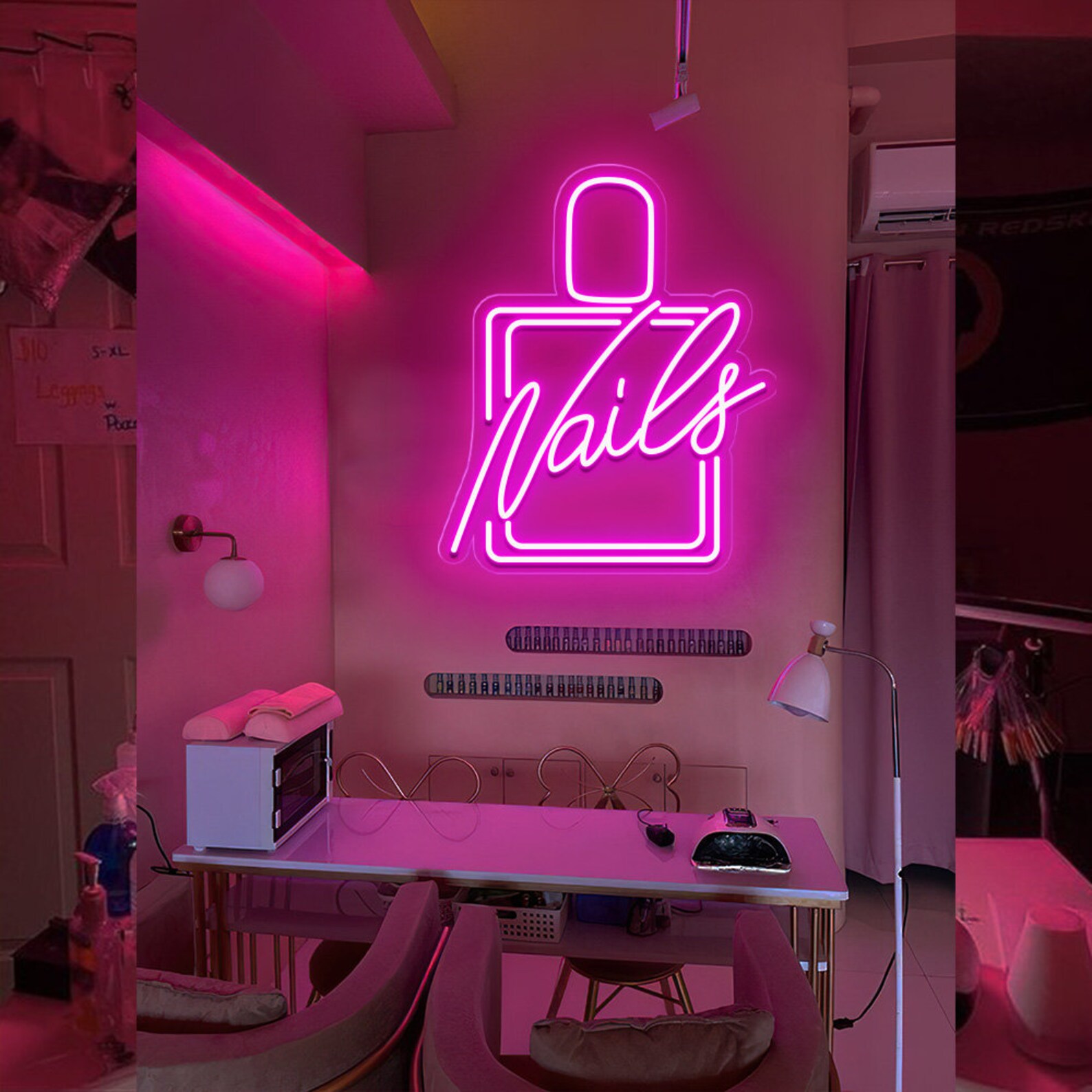Nail Polish LED Neon Sign,nail Neon Lights Wall,nail Custom Business ...