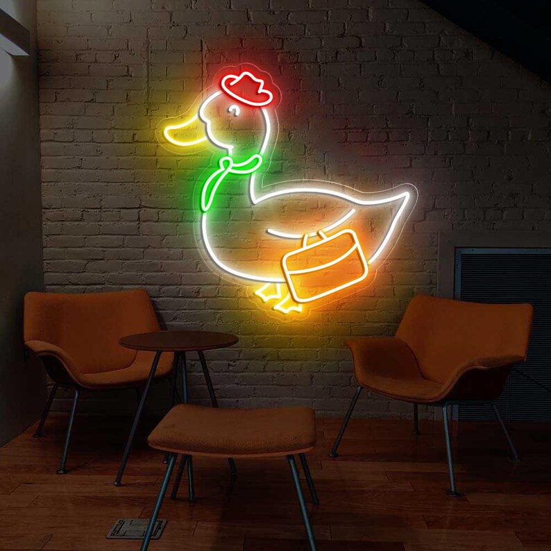 Custom Cowboy Duck LED Neon, Duck Cowboy Neon Sign, Duck Working Lights ...