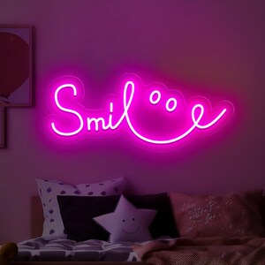 Smile Neon Sign, Happy Face Neon Sign, Smile Coffee LED Sign ...