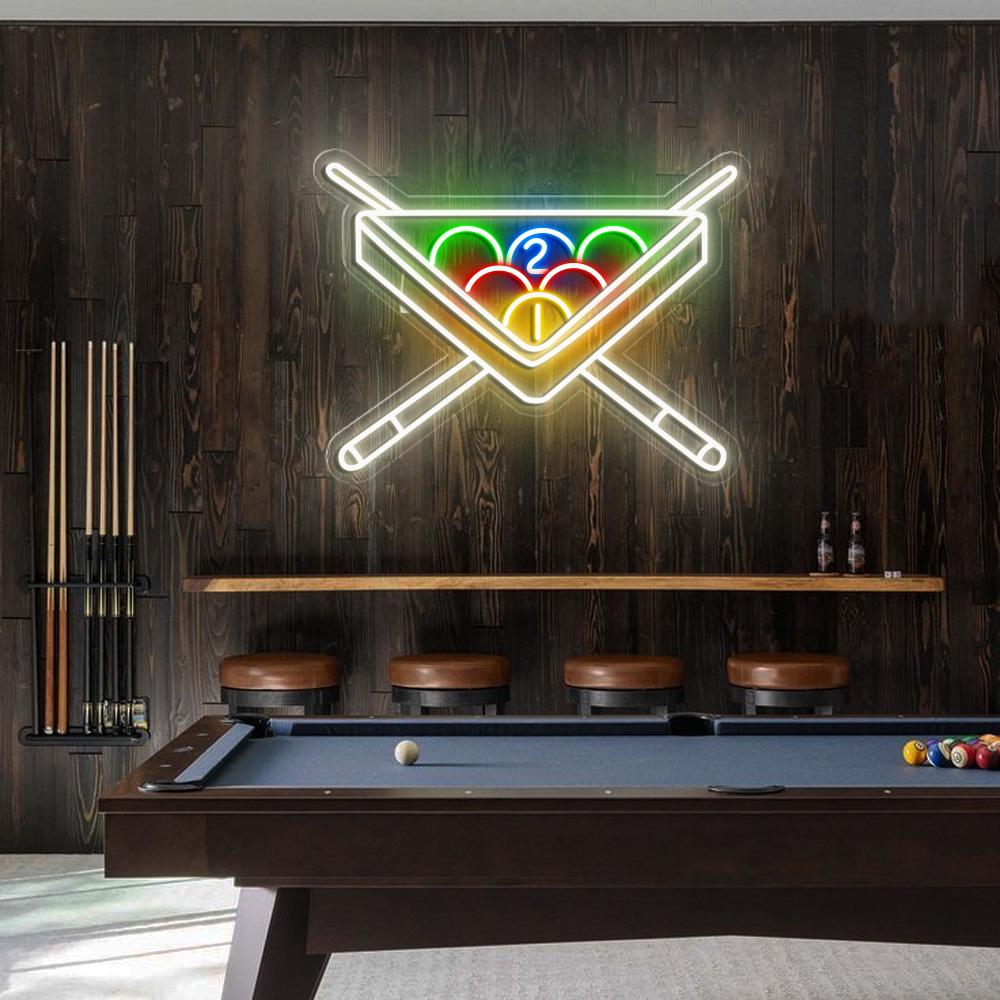 Billiard Neon Sign, Bia Neon Sign, Billiards Ball Neon Sign, Game Neon ...