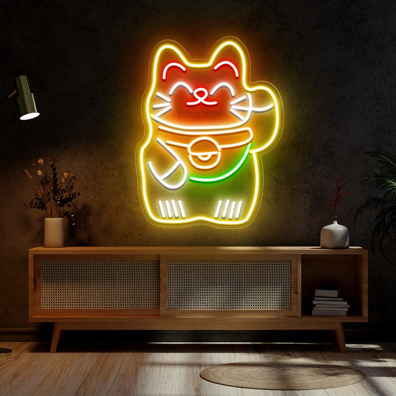 Lucky Cat Neon Sign, Japan Neon Sign, Japanese Custom Neon Sign ...