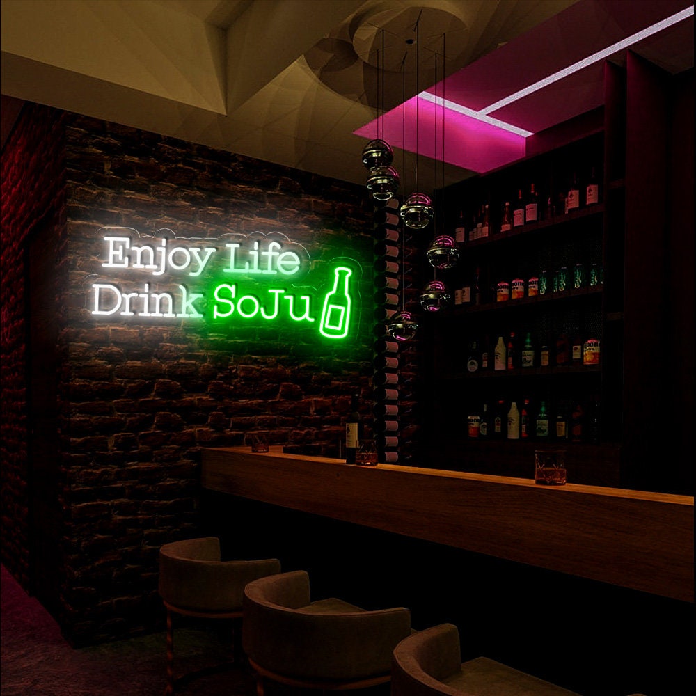 Korean Soju Neon Sign, Bar LED Sign Decor, Pub Beer Lights Sign,welcome ...