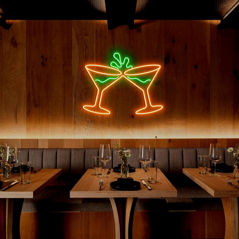 Martini LED Neon Sign, Martini Glass Neon Sign,pub Decoration,bar ...