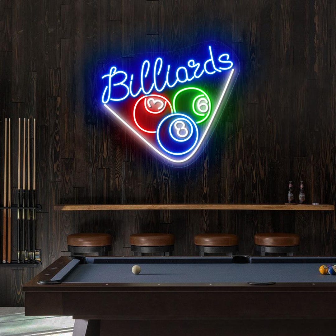 Billiard Neon Sign, Bia Neon Sign, Billiards Ball Neon Sign, Game Neon ...