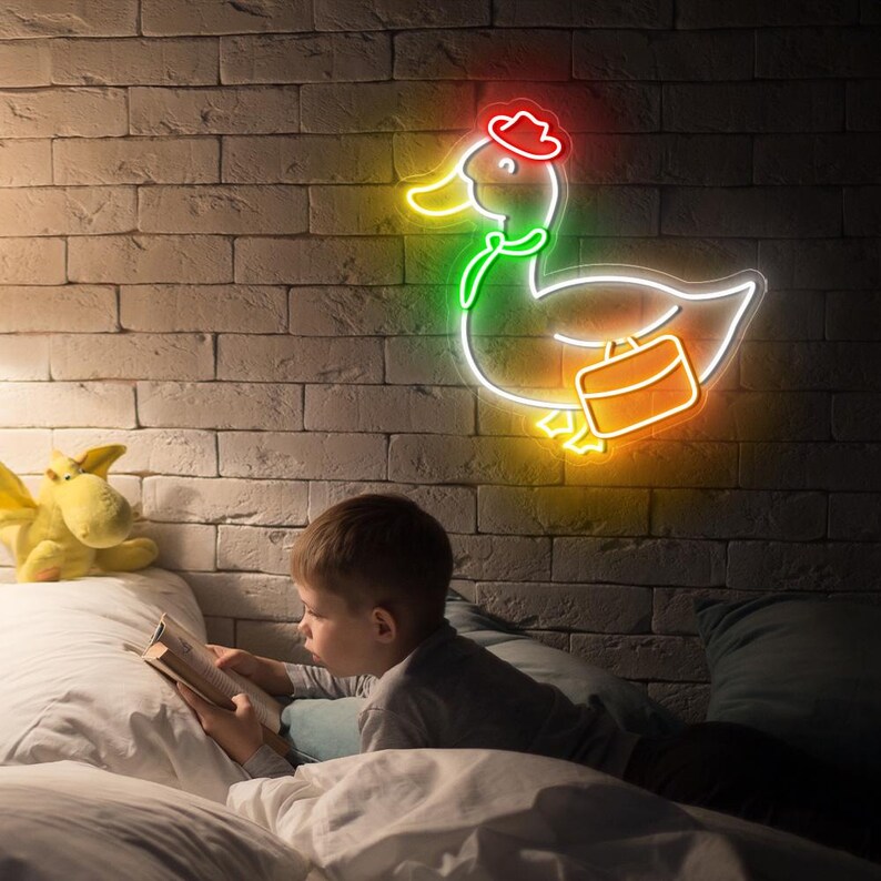 Custom Cowboy Duck LED Neon, Duck Cowboy Neon Sign, Duck Working Lights ...