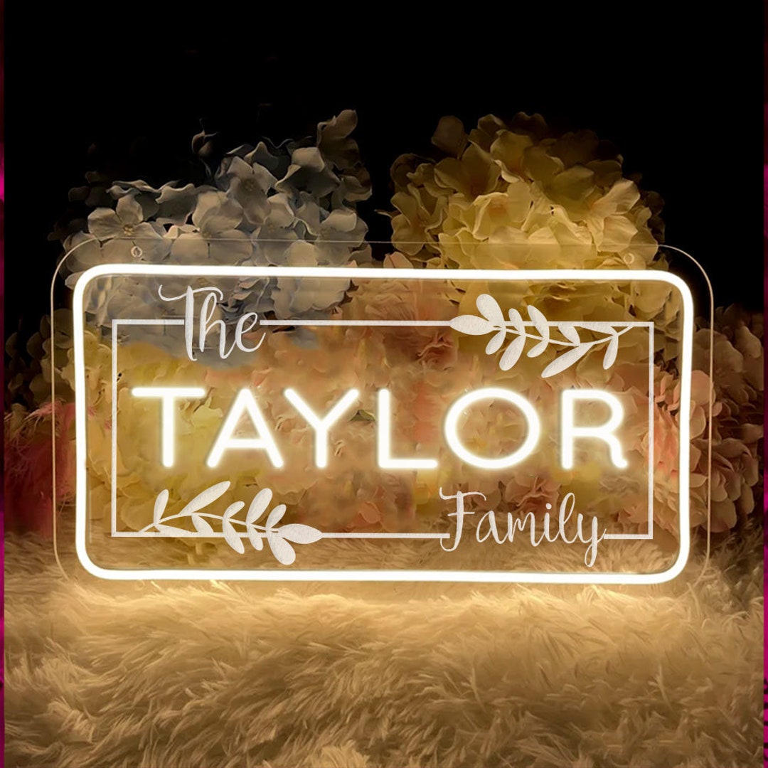 Custom Family Name Neon Sign, Family Welcome Home LED Sign, Family ...