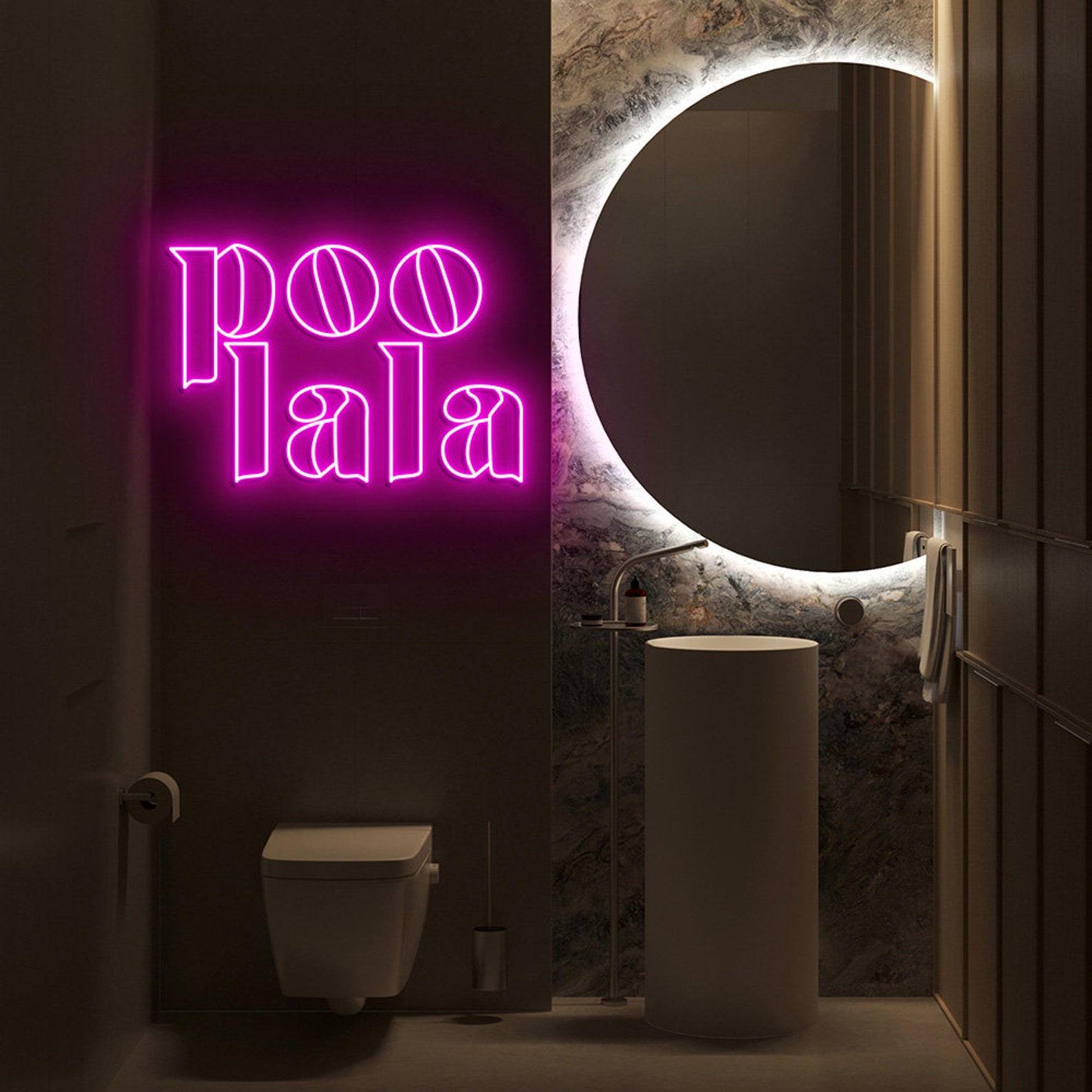 POO Lala Neon Sign, Custom Toilet Poo Light Sign, Funny Neon Light ...