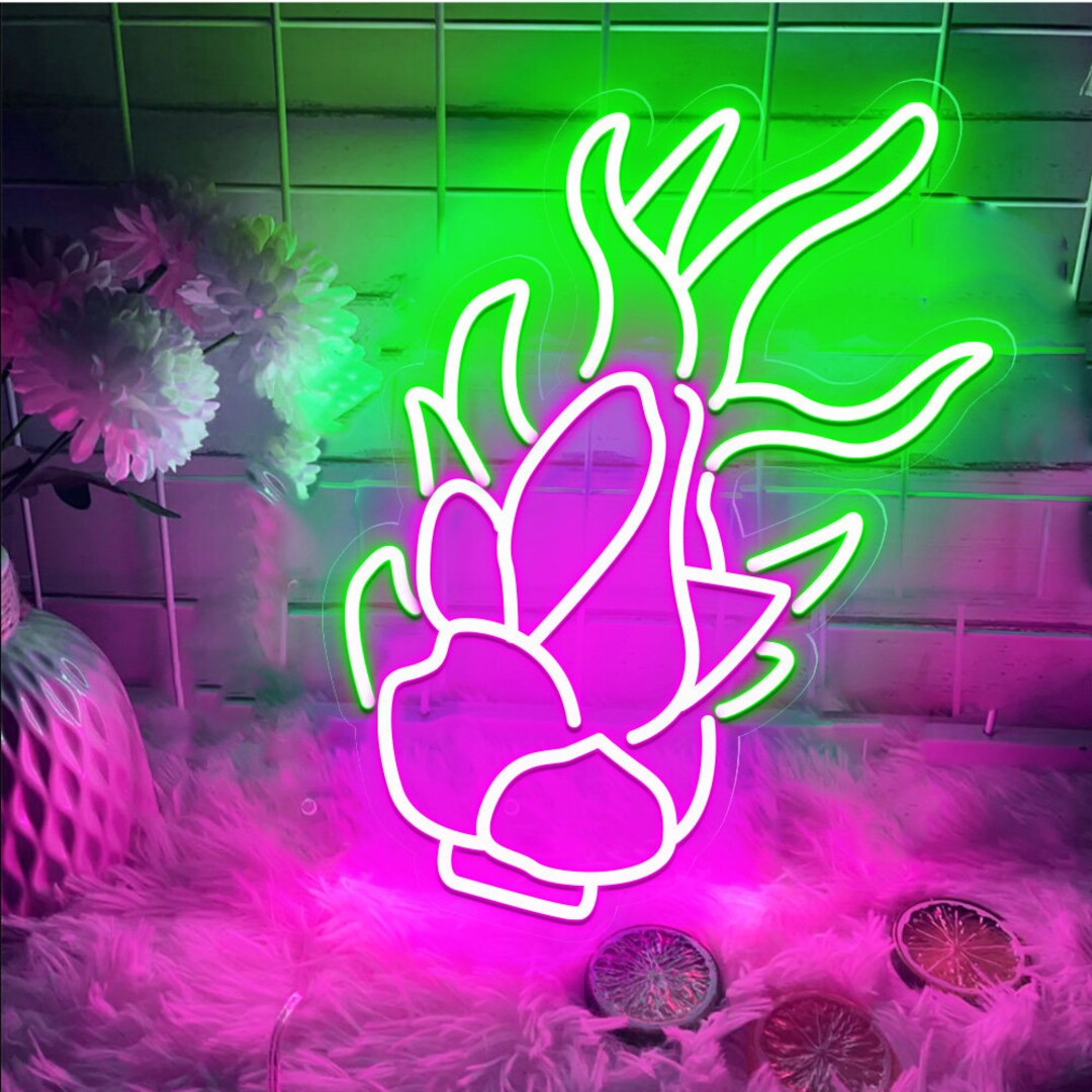 Pitaya Fruit Neon Sign,tropical Garden Fruit Neon Sign,dragon Fruit LED ...